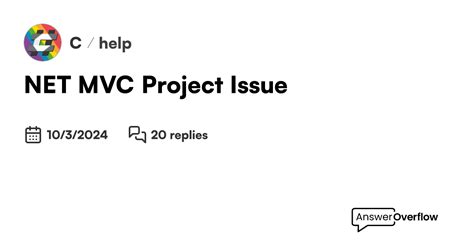 Net Mvc Project Issue C