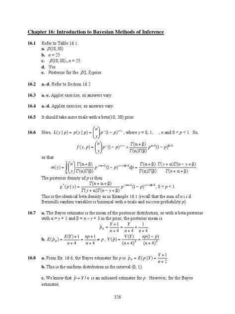 Chapter 16 Introduction To Bayesian Methods Of Inference P P Y N P Y P P Y L N P Y F Pdf