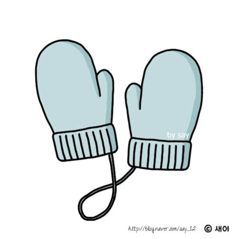 손그림 일러스트 강좌 겨울 벙어리장갑 그리기 네이버 블로그