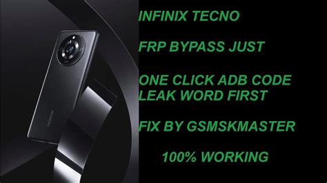 Infinix Tecno Game Over Frp Android 14 13 12 11 World First Adb Code