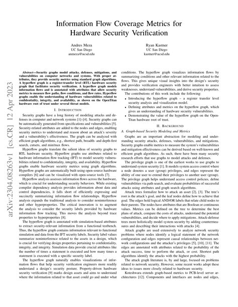 Pdf Information Flow Coverage Metrics For Hardware Security Verification