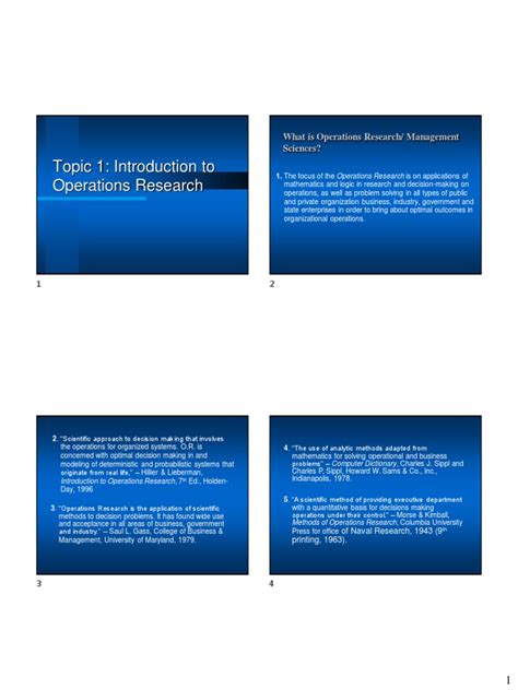 Lecture 1 Operations Research Pdf Operations Research