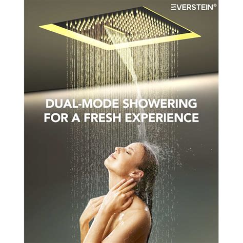 Everstein 15 Spray Patterns Dual Shower Head Led 16 In Ceiling Mount