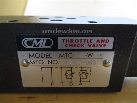 Mtc 02 W K C Cml Hydraulic Throttle And Check Valve