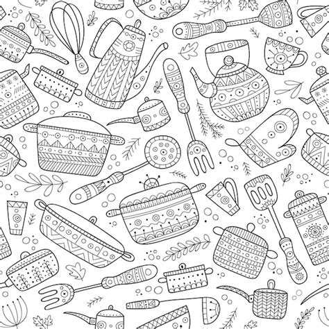 Premium Vector Kitchenware Seamless Pattern