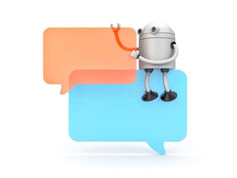 Robot With Speech Bubbles Stock Illustration Illustration Of Machine