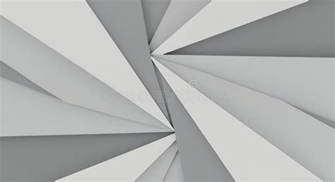 Abstract Gray And White Geometric Design With Overlapping Triangles Stock Illustration