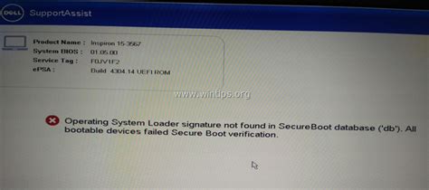 Fix Dell Laptop Operating System Loader Signature Not Foundinvalid Solved