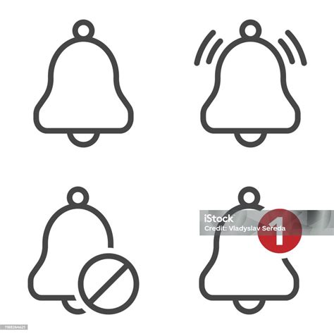 수신받은 편지함 메시지에 대 한 알림 벨 아이콘입니다 알람 시계 및 스마트 폰 응용 프로그램 경고에 대한 벡터 울림 벨 및 알림 번호 기호 Brand Name Online