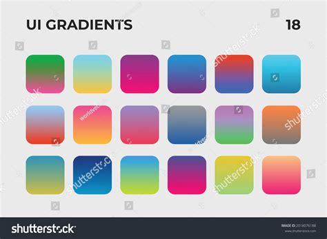 Ui Gradient Color Swatches Vector Gradients Stock Vector Royalty Free 2018076188 Shutterstock
