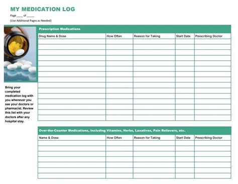 Medication Log Templates 8 Free Printable And Editable Ms Word Formats Samples Examples Forms