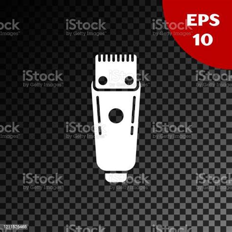 투명 한 어두운 배경에 격리 된 흰색 전기 헤어 클리퍼 또는 면도기 아이콘입니다 이발소 기호입니다 벡터 일러스트레이션 0명에 대한 스톡 벡터 아트 및 기타 이미지 Istock