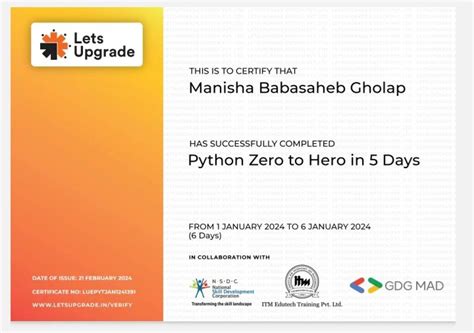 Manisha Gholap On Linkedin Letsupgrade Python