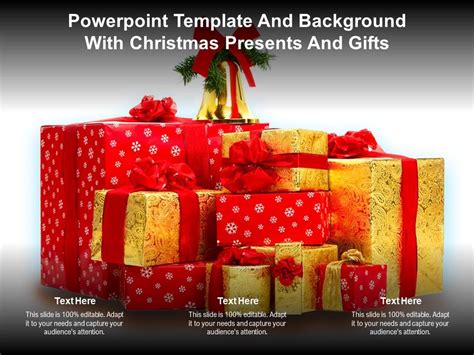 Powerpoint Template And Background With Christmas Presents And Ts