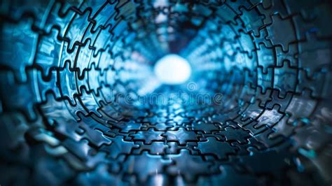 a tunnel made up of interlocking puzzle pieces representing the