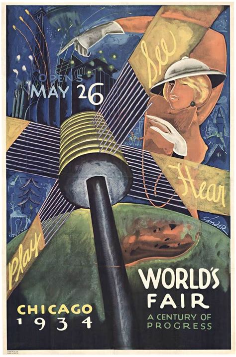 Chicago Worlds Fair 1934 A Century Of Progress Original Chicago