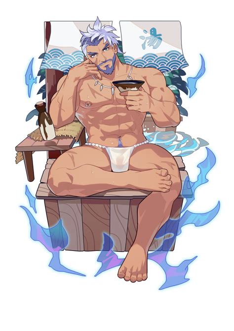 Rule 34 Bara Beard Bulge Crrispy Crrispy Shark Fundoshi Japanese Clothing Looking At Viewer