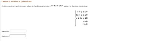 Solved Chapter 4 Section 42 Question 041 Find The Maximum