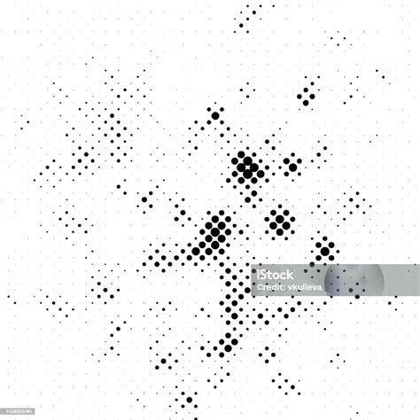 그런 지 하프톤 질감 만화 픽셀 화 된 반점과 방울 더러운 흰색과 검은 색 캔버스 점선으로 된 벽지 벡터 배경 거친에 대한 스톡 벡터 아트 및 기타 이미지 Istock