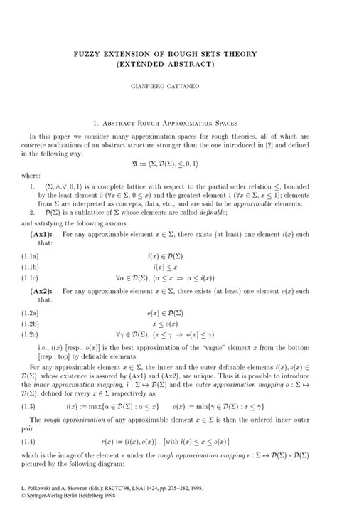 Pdf Fuzzy Extension Of Rough Sets Theory