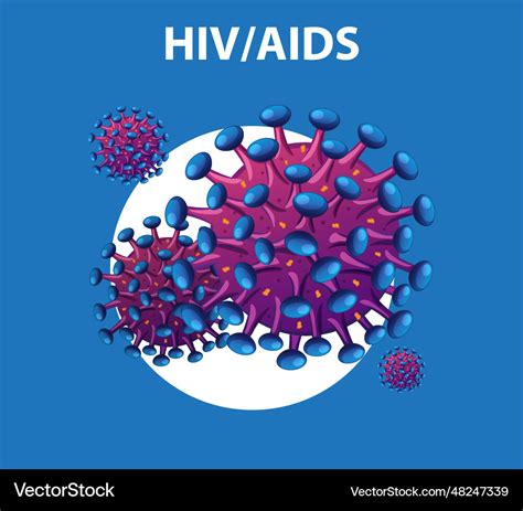 Close Up Of Hivaids Virus Under Microscope Vector Image
