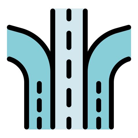 Highway Splitting Into Two Separate Roads Diverging Path Concept