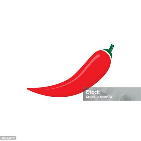 그래픽 디자인 로고 웹 사이트 소셜 미디어 모바일 앱 Ui 일러스트레이션을 위해 흰색 배경에 격리 된 빨간색 뜨거운 칠리 퍼퍼 벡터 건강한 생활방식에 대한 스톡 벡터 아트