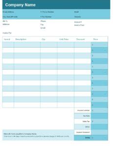 Simple Invoice Template In Excel Download Xlsx
