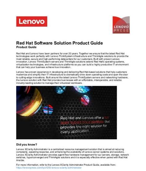 Red Hat Software Solution Product Guide Chi Education