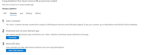 Problem Creating Sample Cosmos Db Todolist With Download Of Sample