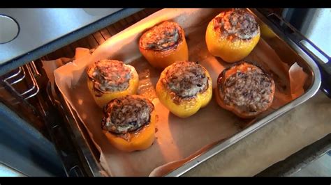 Фаршированный перец в духовке Youtube