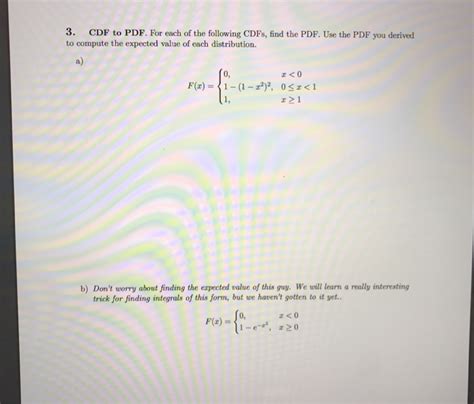 Solved CDF To PDF For Each Of The Following CDFs Find Chegg