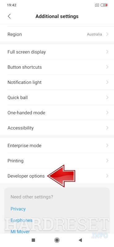 Developer Options Xiaomi Redmi Note 8 Pro