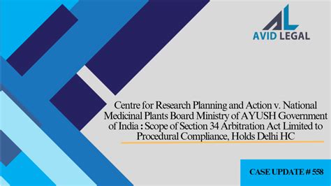 Crpa Vs National Medicinal Plants Board Ministry Of Ayush Goi Scope