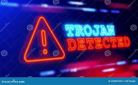 trojan detected warning alert screen loop blinking glitch animation stock video video of