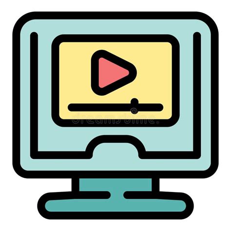 Desktop Computer Displaying Video Streaming Platform Interface Stock Illustration Illustration