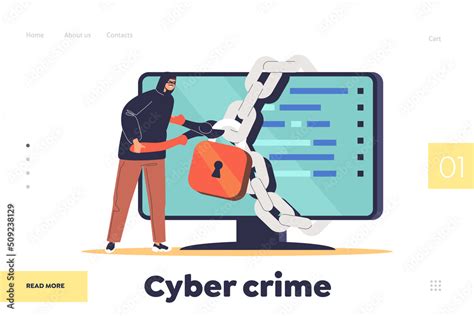 cyber crime concept of landing page with hacker phishing steal private