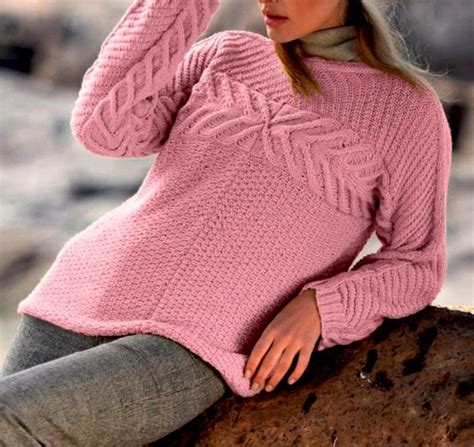 Джемпер с поперечной косой Увлекательный контент в ОК Вязаная крючком одежда Женские свитера