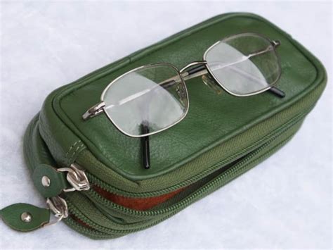 Roundish Double Glasses Case Made From Soft Calfskin Leather Etsy