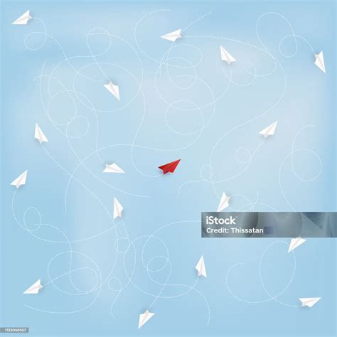 리더십 개념의 비즈니스 성공 디자인 대상으로 교통 종이 비행기의 군중에서 서 시작 창조적 인 아이디어와 통신 개념 벡터 일러스트 0명에 대한 스톡 벡터 아트 및 기타 이미지