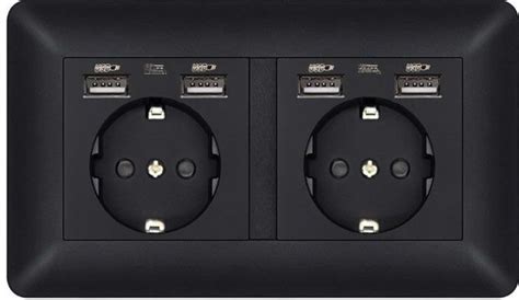 Розетка электрическая двойная с Usb и Type C входами в стандартный подрозетник рамка