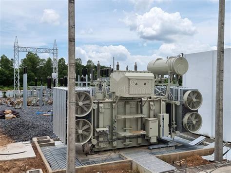 115kv 22kv Power Transformer Installation In The Switchyard Area Stock Image Image Of