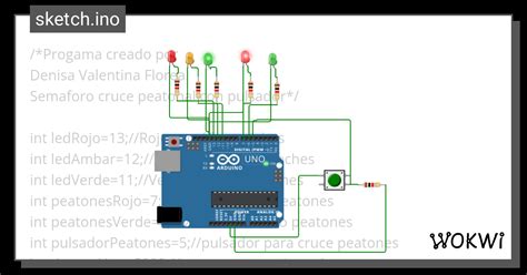 FLOREA VALENTINA DENISA SEMAFORO Wokwi ESP32 STM32 Arduino Simulator