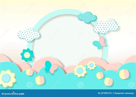 Vector Background With Cute Design In Paper Cut Style Vector