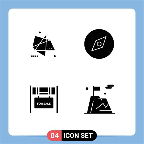 User Interface Pack Of 4 Basic Solid Glyphs Of Abstract Real Motion Map For Sale Editable Vector