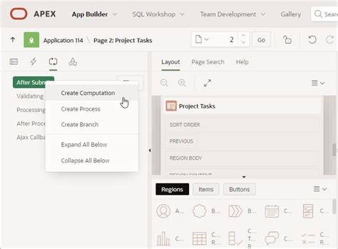Oracleapex Processingtab Oracledatabase Lowcodedevelopment