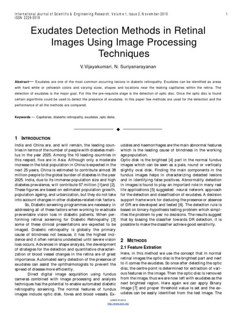 Pdf Exudates Detection Methods In Retinal Images Using Image