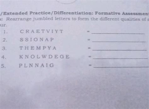 Extended Practice Differentiation Formative StudyX
