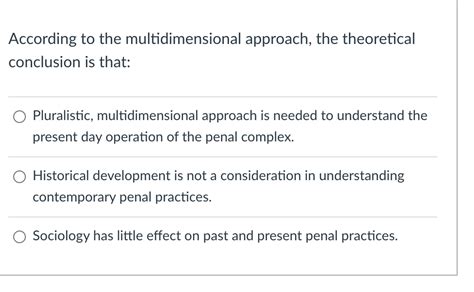 Solved According To The Multidimensional Approach The