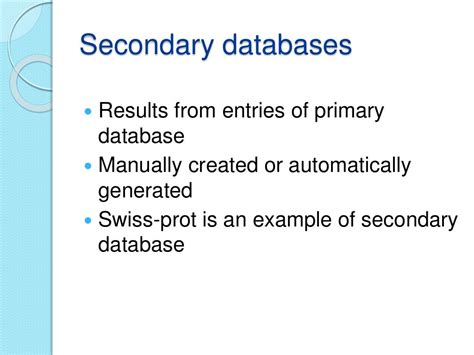 Databases In Bioinformatics